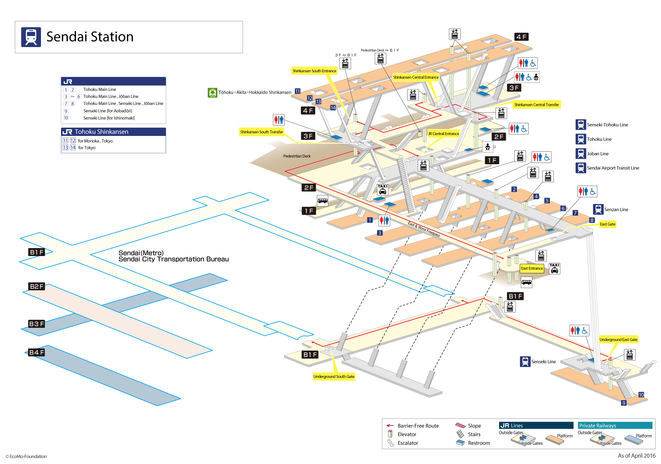 hombro Cargado Sobretodo sendai station map desencadenar Buque de ...